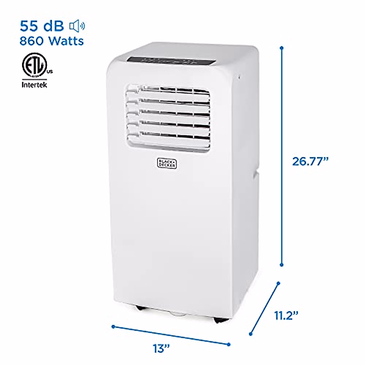 BLACK+DECKER 8,000 BTU Portable Air Conditioner with Remote Control, White