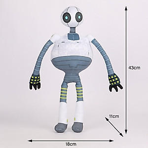 ITPZ Robot Plush Toy,17”Gray Robot Roz Plush Doll,Soft Stuffed Robot Pillow for Kids’Room Decor,Gift for Animation Fans and Kids Birthday