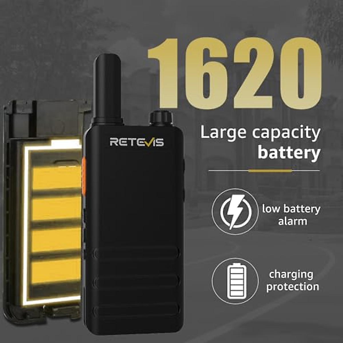 Retevis RT22P,New Version of RT22(2.0),Portable 2 Way Radio with Earpiece,1620mAh Battery,USB-C,Rechargeable Walkie Talkies(6 Pack) with 6 Way Multi Gang Charger,for Church Security School Warehouse