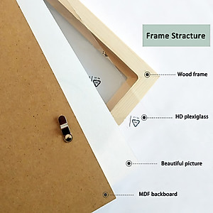 QTART 16 x 20 Poster Frame White Solid Wood 16x20 Frame, Wall Mounting Puzzle Frame 16x20 Without Mat for Home Decoration, 3 Pack