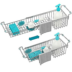 FavoThings Expandable Sink Caddy + 2 Pack Under the Sink Organizer Bundle