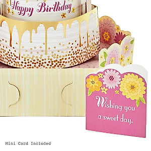 Hallmark Paper Wonder Birthday Pop Up Card for Women (Pink and Gold Birthday Cake)