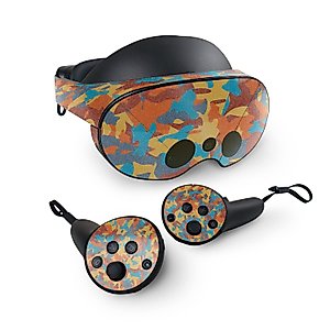 MightySkins Glossy Glitter Skin Compatible with Meta Quest Pro - Retro Camouflage | Protective, Durable High-Gloss Glitter Finish | Easy to Apply, Remove, and Change Styles | Made in The USA