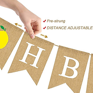 Natural Jute Burlap Banner Lemon Theme Baby Shower Party Decoration Fireplace Mantle Decoration