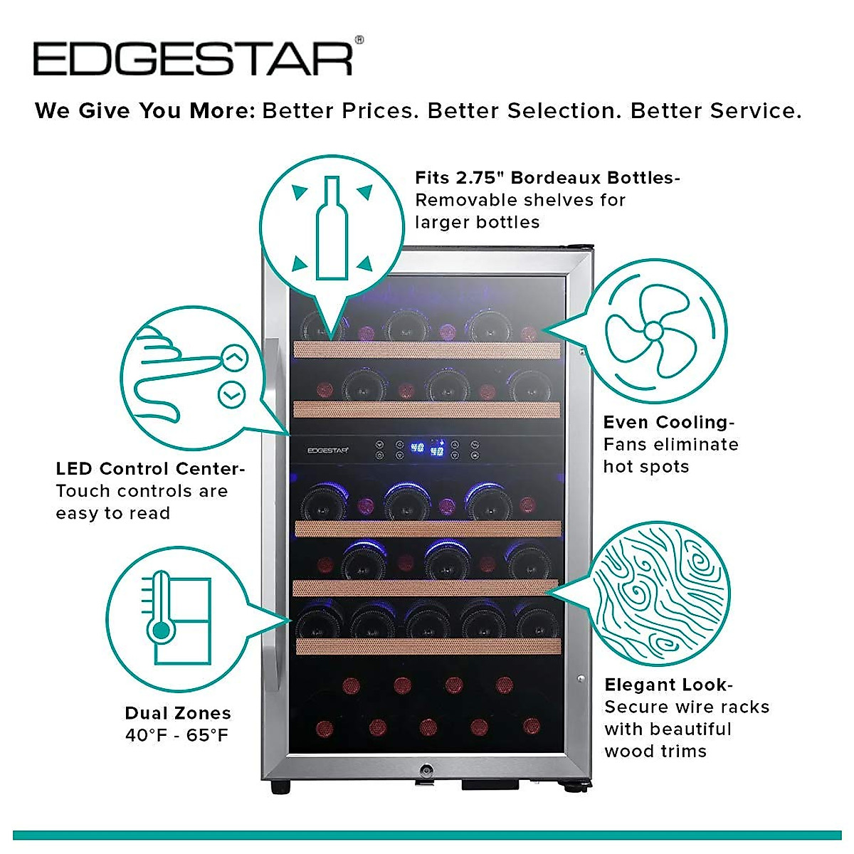 EdgeStar CWF380DZ 19 Inch Wide 38 Bottle Wine Cooler