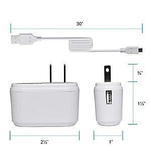 USB Power Adapter Wall Charger with USB Cable Travel Plug for Electric Massager