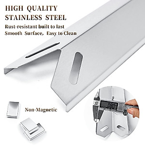 Hisencn 15.35'' Heat Plates for Cuisinart 2556, 2456, GAS2456AS, GAS2556AS, GAS1456ASO, GAS1456BSO, GAS2420AS, Heat Tents Replacement Parts for Cuisinart 5-Burner Gas Grill, Stainless Steel, 5-Pack