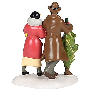 Department 56 Snow Village Accessories Bringing Home The Christmas Tree Figurine, 3.3 Inch, Multicolor