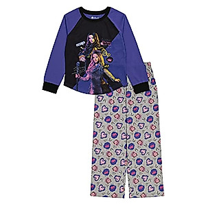 Disney Girls' Descendants 2-Piece Loose-Fit Pajamas Set, BEEN THERE SPELLED THAT, 6
