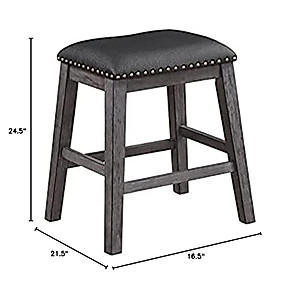 Homelegance Timbre Counter Height Saddle Stool (2 Pack), Gray