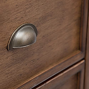 SIMPLIHOME Redmond SOLID WOOD 39 inch Wide Transitional Medium Storage Cabinet in Rustic Natural Aged Brown with 3 Small Drawers, 1 Large Drawer