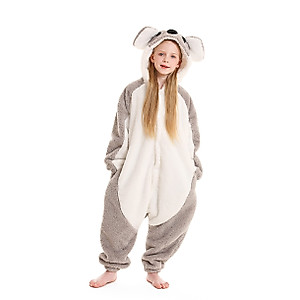 ATOZ Onesie for Kids, Animal Pajamas Halloween Cosplay Costume for Girls Boys, Koala 8-9Y