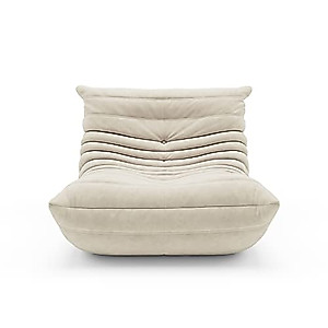 1inchome Fireside Chair, Soft Suede Lounge Chair Lazy Floor Sofa Accent Bean Bag Couch for Living Room Corner Chair Bedroom Salon Office