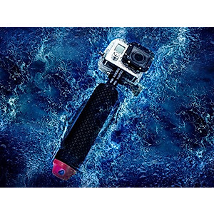 Waterproof Floating Hand Grip Compatible with GoPro Hero 11 10 9 8 7 6 5 4 3+ 2 1 Session Black Silver Handler & Handle Mount Accessories Kit for Water Sport and Action Cameras (Rose Red)