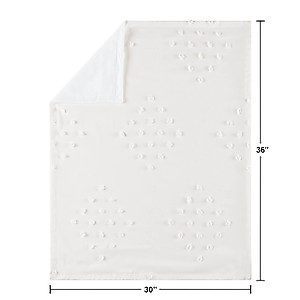 Sweet Jojo Designs Boho Dot Baby Boy Girl Blanket Receiving Security Swaddle Newborn Toddler Nursery Minky - Ivory Beige Cream Off White Bohemian Shabby Chic Modern Luxury Farmhouse Geometric Tufted