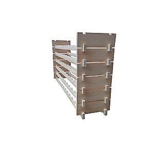 FixtureDisplays® Stackable Modular Wine Rack Stackable Storage Stand Display Shelves, Pine Wood, (72 Bottle Capacity, 6 Rows x 12) 16931