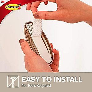 Command Large Traditional Plastic Hook, Brushed Nickel, 1-Hook, 2-Strips, Organize Damage-Free (Pack of 2)