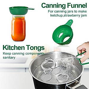 Canning Supplies Starter Kit, 11pcs Canning Kit Home Canning Tools Set for Canning Pot Manson Jars - Jar Lifter, Lid Lifter, Jar Wrench, Funnel, Can Tong, Jar Brush, 4 Set Canning Lids and Rings