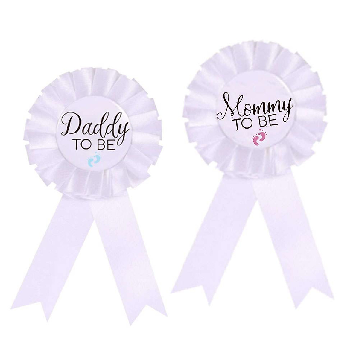 CoolerthingsDG, Daddy to be & Mommy to be Tinplate Badge Pin, pink and blue footprint), Alloy Steel