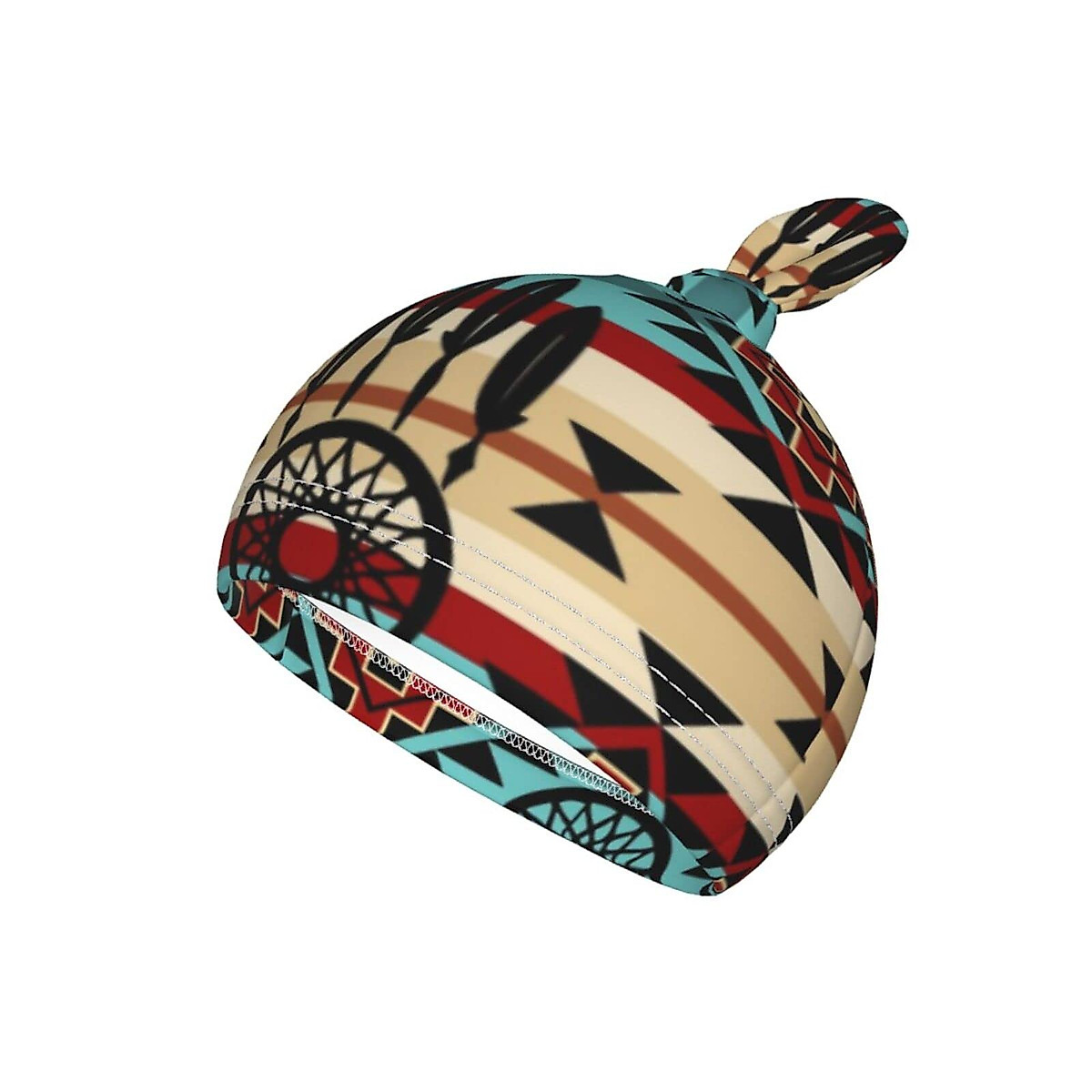 Native Southwest Aztec Navajo Newborn Swaddle Blanket Beanie Hat Sets Soft Stretchy Swaddling Sleep Sack Receiving Blanket Nursery Gift Photography Props for Baby Boy and Girl 0-6 Months (D, Color)