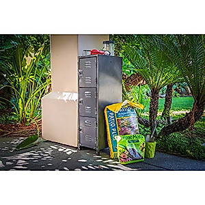 Allspace Grey Metal Storage Locker, Slim Organizer Steel Cabinet, Lockable 3 Doors, 39" Height, Stackable for Home, Office, Gym, Kids Room 450112ET, Black