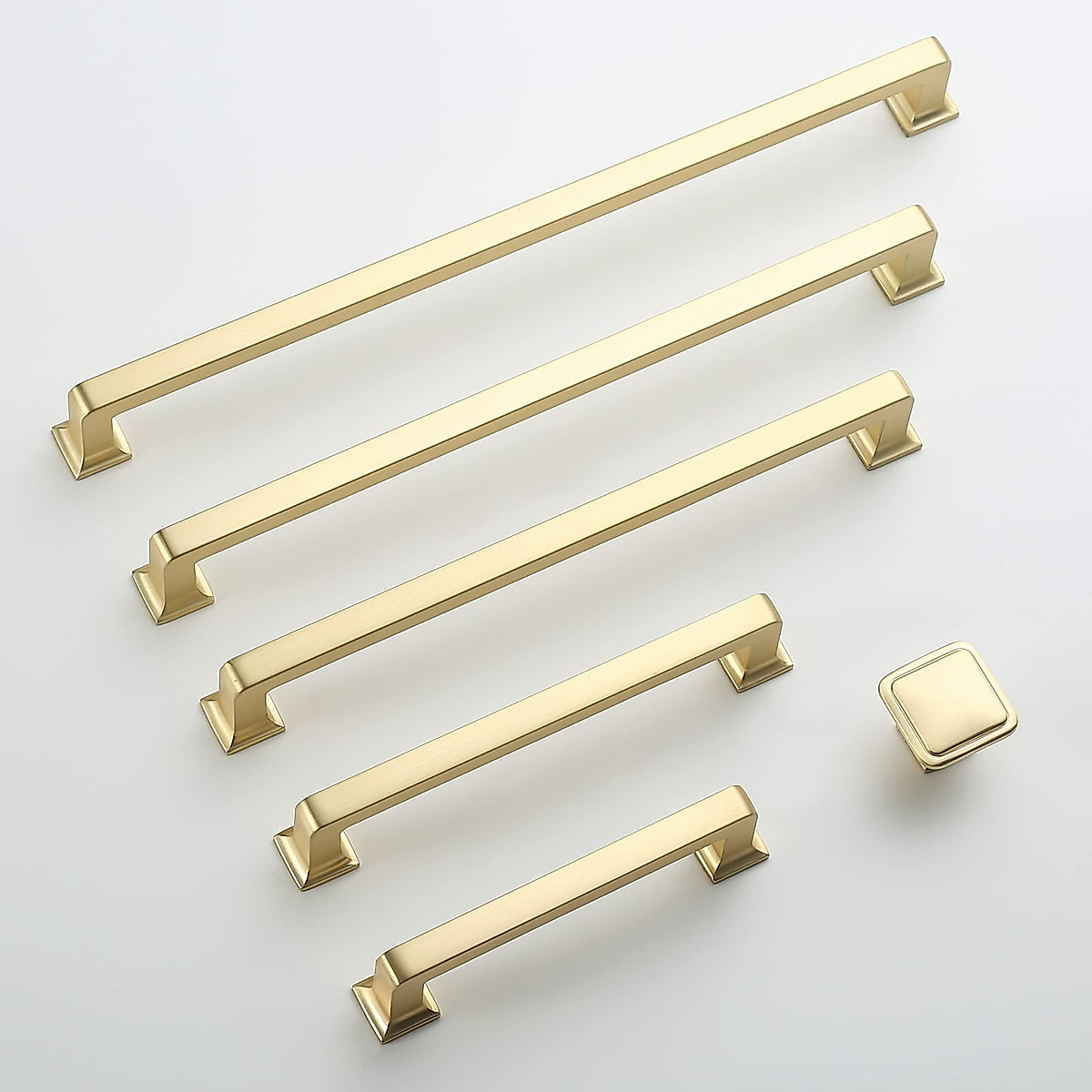 9BUILD 5 Inch 10 Pack Brushed Brass Cabinet Pulls Kitchen Cabinet Handles Kitchen Cabinet Hardware Kitchen Handles for Cabinets Cupboard Handles Gold Pulls for Cabinets