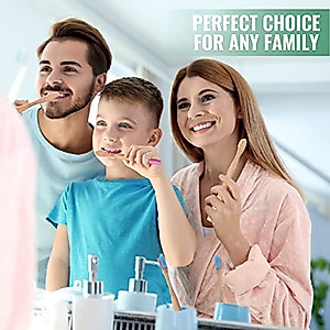 GoWoo 100% Natural Bamboo Toothbrush Soft - Organic Eco Friendly Toothbrushes with Soft Nylon Bristles, BPA-Free, Biodegradable, Dental Care Set (Pack of 4, Adult, Rainbow)
