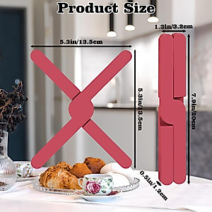 7 Pcs Silicone Trivets for Hot Dishes, Foldable Silicone Trivets for Hot Pots and Pans, Anti-Slip Heat Water Resistant Silicone Pot Holders