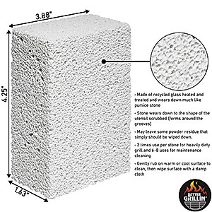 Better Grillin Scrubbin Stone Grill Cleaner-Scouring Brick/Barbecue Grill Brush/Barbecue Cleaner for BBQ, Griddle, Racks