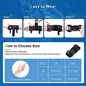 Aastin Wrist Brace for Carpal Tunnel, Wrist Splint for Tendonitis and Arthritis Pain Relief, Adjustable Wrist Support with Aluminum Bar for Men and Women Fits for Right and Left Hand (S)