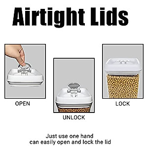 BPFY 2 Pack Large Cereal Containers Storage Set, 2 L/67 oz Plastic Airtight Food Storage Containers with Lids for Kitchen & Pantry Organization (White Lids)