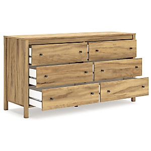 Signature Design by Ashley Hallityn Coastal 6-Drawer Dresser with Safety Stop and Scalloped Design, White