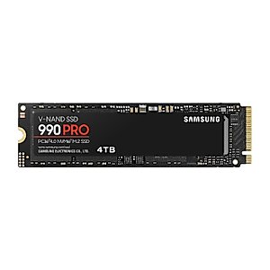 SAMSUNG 990 PRO SSD 4TB PCIe 4.0 M.2 2280 Internal Solid State Hard Drive, Seq. Read Speeds Up to 7,450 MB/s for High End Computing, Gaming, and Heavy Duty Workstations, MZ-V9P4T0B/AM