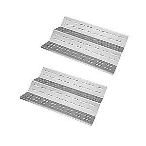 Damile Stainless Steel Grill Heat Plates Heat Shield Burner Cover Flame Tamer, Vaporizer Plate BBQ Gas Grill Replacement Parts for Solaire 27XL Grills, 15”x 10”x 1 5/16”, 2-Pack