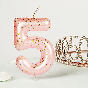 Hongplus Pink Gold Number 40 Candles, 40 Birthday Candle,Pink Happy Birthday Candles for Cake, Barbie Cake Topper Decorations for Girls Women Her 40th Birthday Party Decorations Supplies Favor Gift