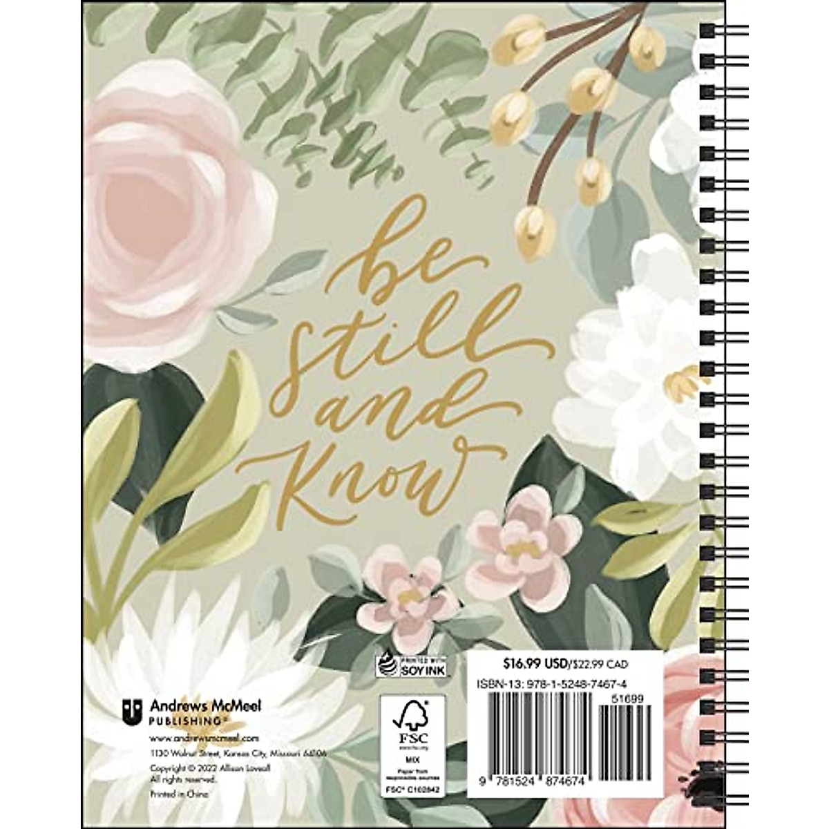 Scriptures and Florals 16-Month 2022-2023 Weekly/Monthly Planner Calendar