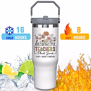 Soeufnwhf Teacher Tumbler Cup, 30oz Stainless Steel Travel Coffee Mug, Best Teacher Gifts for Women & Appreciation Week, Back To School