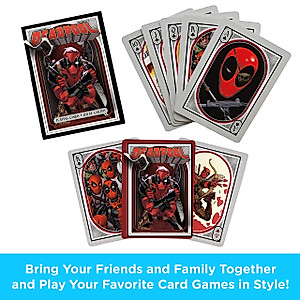 AQUARIUS Marvel Deadpool Playing Cards - Deadpool Themed Deck of Cards for Your Favorite Card Games - Officially Licensed Deadpool Merchandise & Collectibles - Poker Size