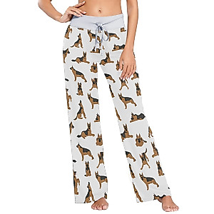 vvfelixl Women's Pajama Pants German Shepherd Dogs Sleepwear Lounge Pajama Bottoms White XL