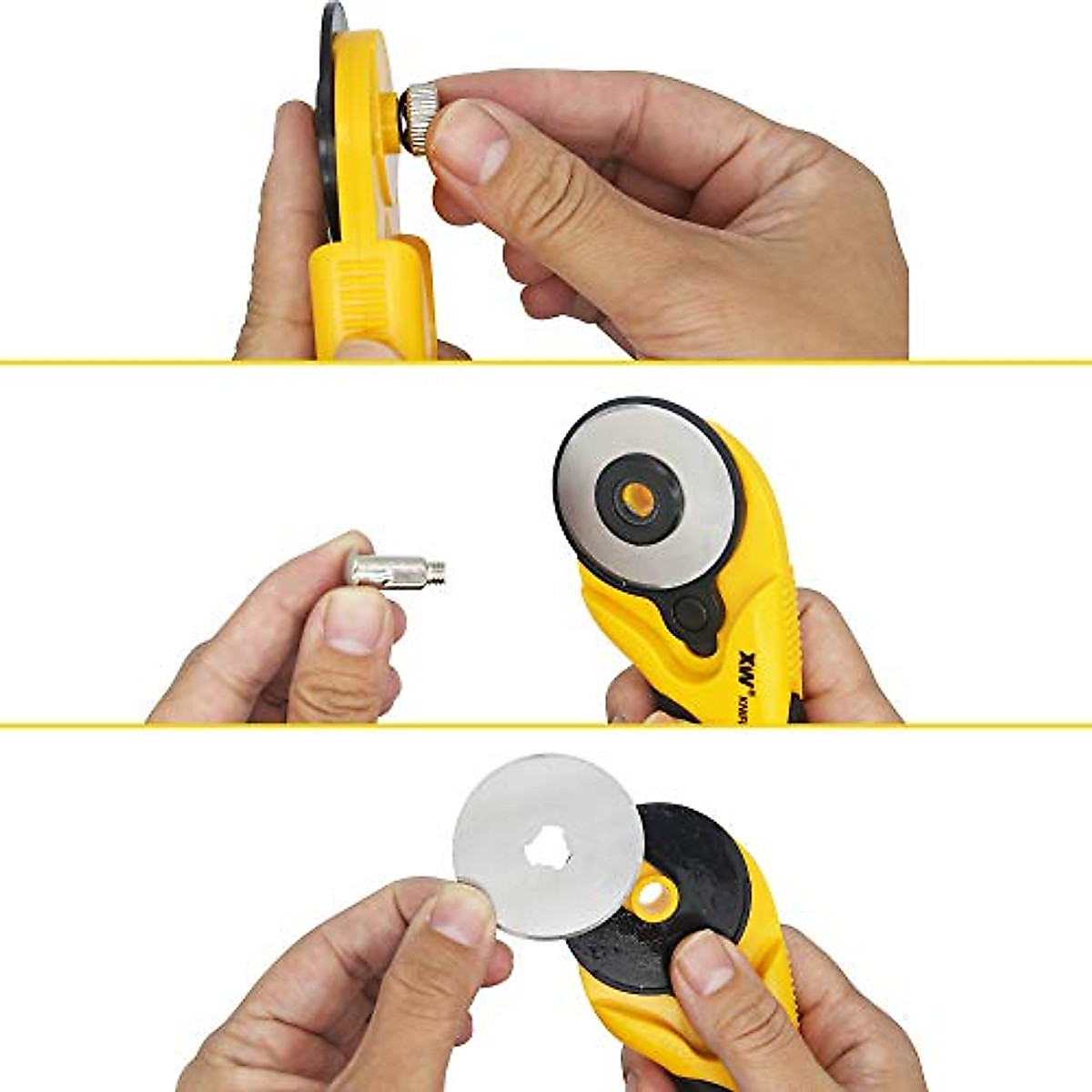 XW Hobby Knife Set- 45mm SKS-7 Rotary Cutter and Precision Knife for Art, Quilting and Crafting,12 Bonus Blades