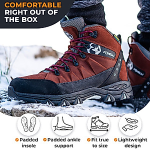 Foxelli Men’s Hiking Boots – Waterproof Breathable & Lightweight Suede Leather Hiking Boots for Men