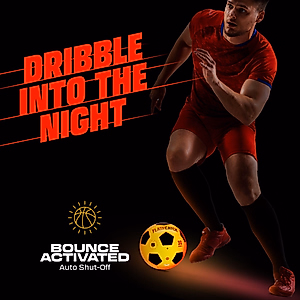 FlashCatch Light Up Soccer Ball - Glow in The Dark - NO 5 - Sports Gear Easter Gifts for Boys & Girls 8-15+ Year Old - Kids, Teens Gift Ideas - Cool Boy Toys Ages 8 to 15 Glowing Night Activity