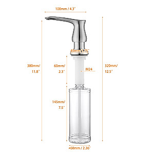 Soap Dispenser for Kitchen Sink Brushed Nickel,ICREEH Built-in and Refill from Top Design,Metal Hand Soap & Dish Soap Pump