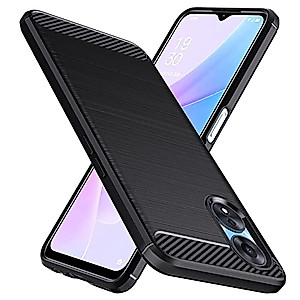 Natbok Compatible with Oppo A58 5G/A78 5G Case, Flexible TPU [Brushed Texture] [Anti-Slip] Shockproof Military Protection Bumper Phone Case,Slim Case Cover Compatible with Oppo A58 5G/A78 5G,Black