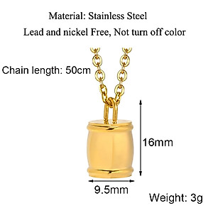 KETIME 4pcs Stainless Steel Cylinder Urn Necklace for Memorial Locket Pendant Jar Keepsake Cremation Jewelry