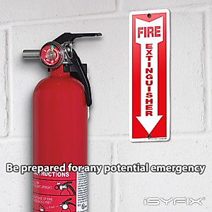 iSYFIX Fire Extinguisher Sign – 2 Pack 4x12 Inch – 100% Rust Free .040 Aluminum Signs, Laminated for Ultimate UV, Weather, Scratch, Water and Fade Resistance, Indoor and Outdoor