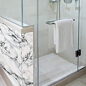 d-c-fix 346-0047-4PK Decorative Self-Adhesive Film, Marble White, 17" x 78" Roll, 4-Pack