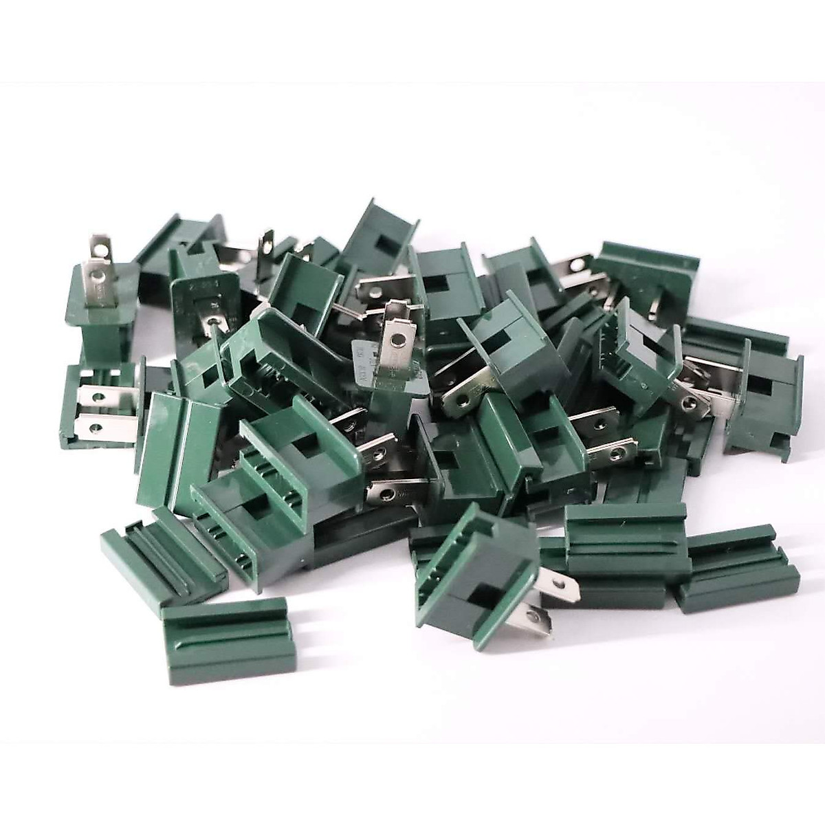 Aniai 25 Pack Vampire Plugs, Male Plug End Replacement 2 Prong, Electric Plugs, Extension Cord Replacement Ends for Garden Decor Lights, Extension Wire