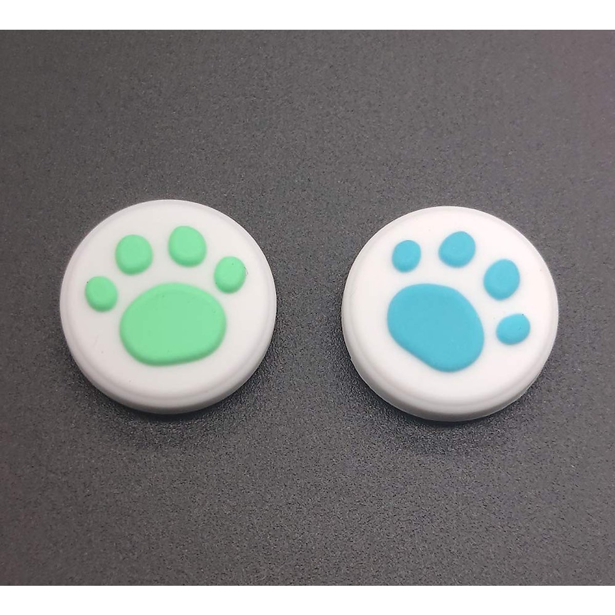 Silicone Analog Controller Thumb Stick Joystick Grips Cap for Switch NS & Switch Lite Controller Joy-Con ThumbStick Cute Cat Paw Claw (Blue + Green 2PCS)