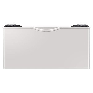 SAMSUNG 27-Inch Washer Dryer Pedestal Stand w/ Pull Out Laundry Storage Drawer, Stainless Steel, WE402NE/A3, Ivory
